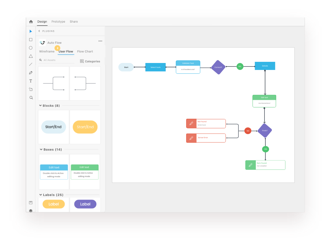 Auto Flow Creating Wireframes UserFlow Flowchart In XD